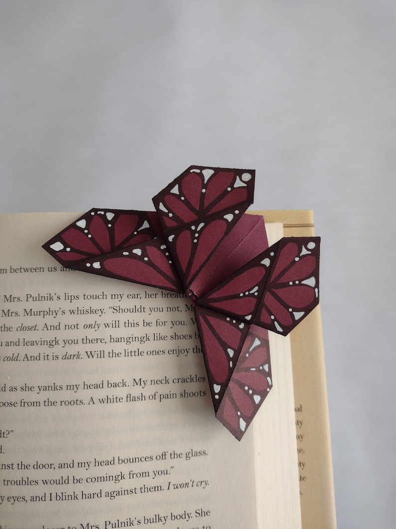Set of 5 Paper Origami Butterfly Corner Bookmarks Confetti | Etsy