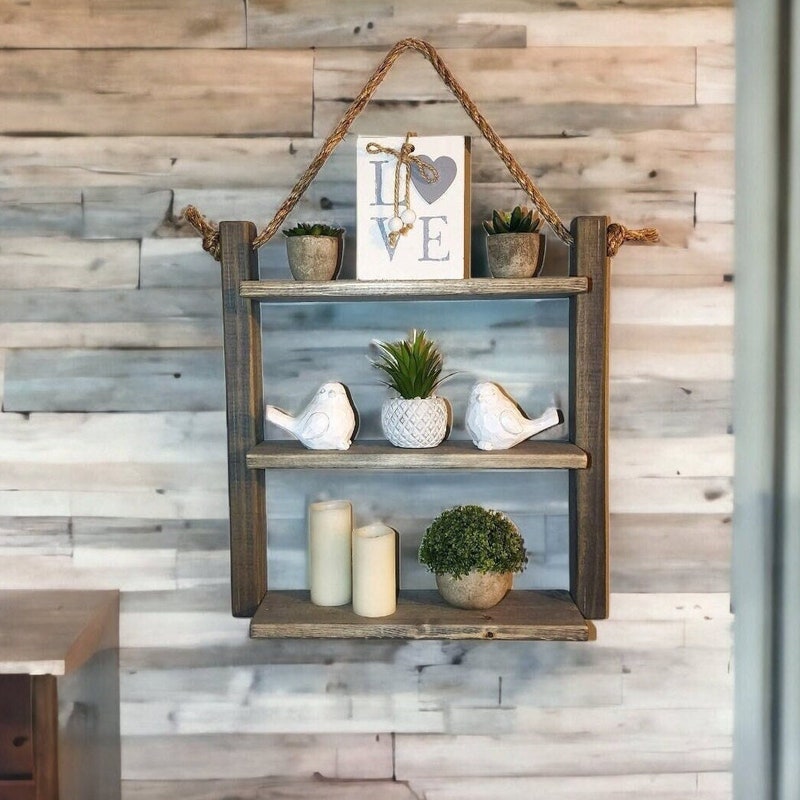 Rustic Wood Shelf - Etsy