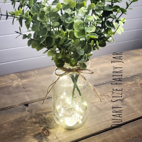 Jars With Eucalyptus and Lights - Etsy