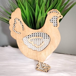 Farmhouse Rattan Chicken, Wicker Farm Animals, Cane Rattan Wall Decor ...