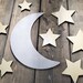 Wooden Moon & Stars Boho Nursery Moon and Star Wall Art - Etsy
