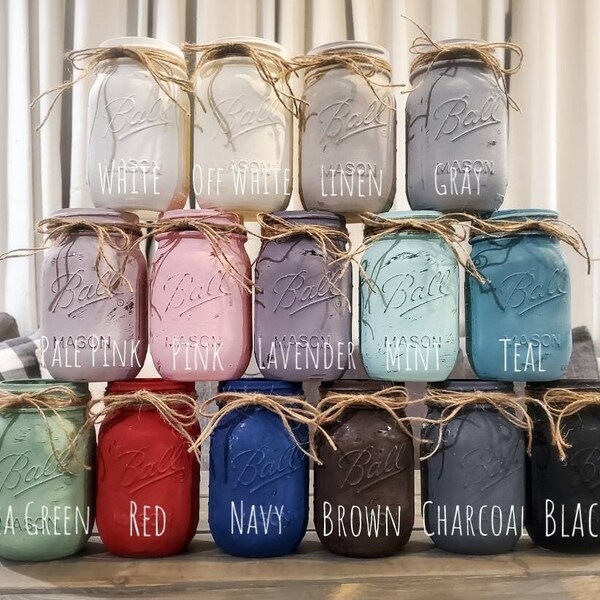 Colored Mason Jars - Etsy