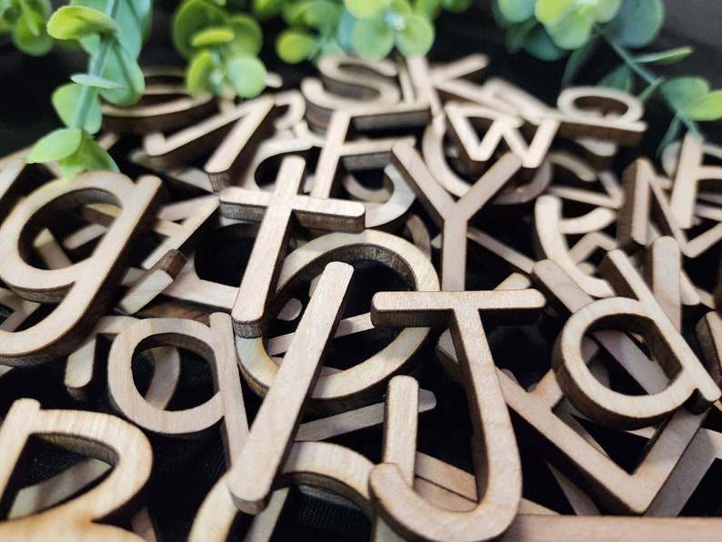 Kids Alphabet Letter Set, Wooden Letter Confetti, Mini Wooden Letter ...