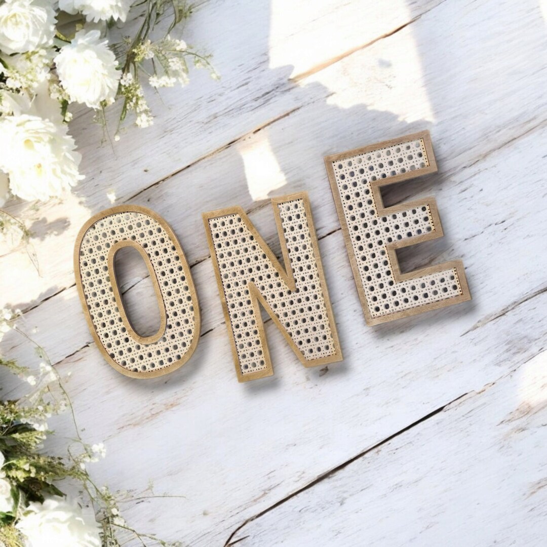 Vintage Style, Wood Rattan Letters, Nursery Name Cutouts, Boho Wicker ...