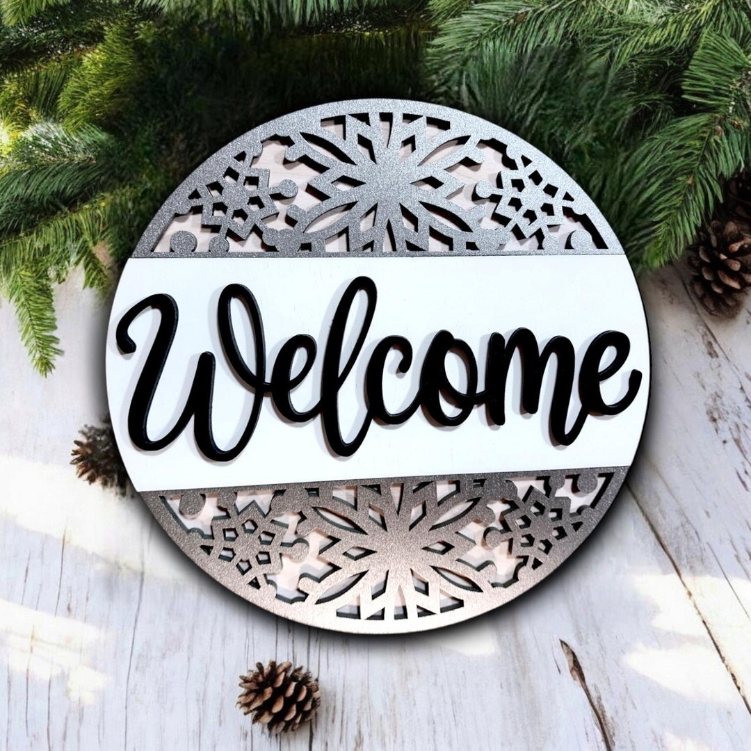Winter Welcome Snowflake Sign, Welcome Signs, Snowflake Decor, Winter ...