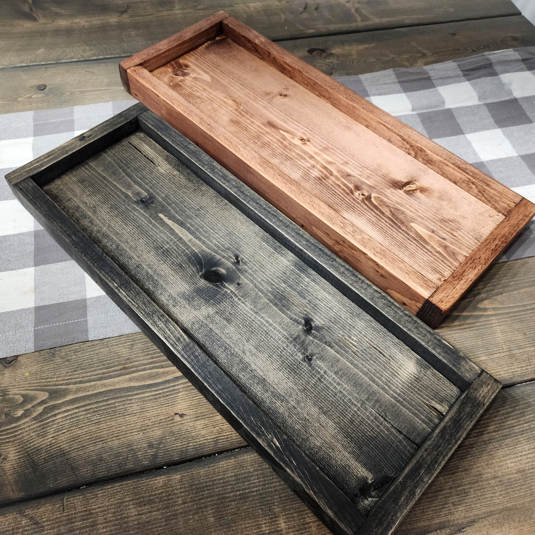 Handmade Wooden Tray, Decorative Wood Serving Tray, Custom Wood Tray ...