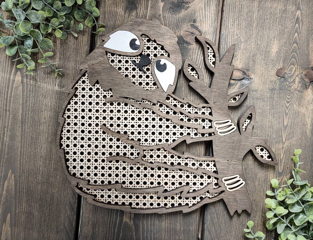 Wicker Boho Sloth, Cane Rattan Animals, Rattan Nursery Decor, Boho ...