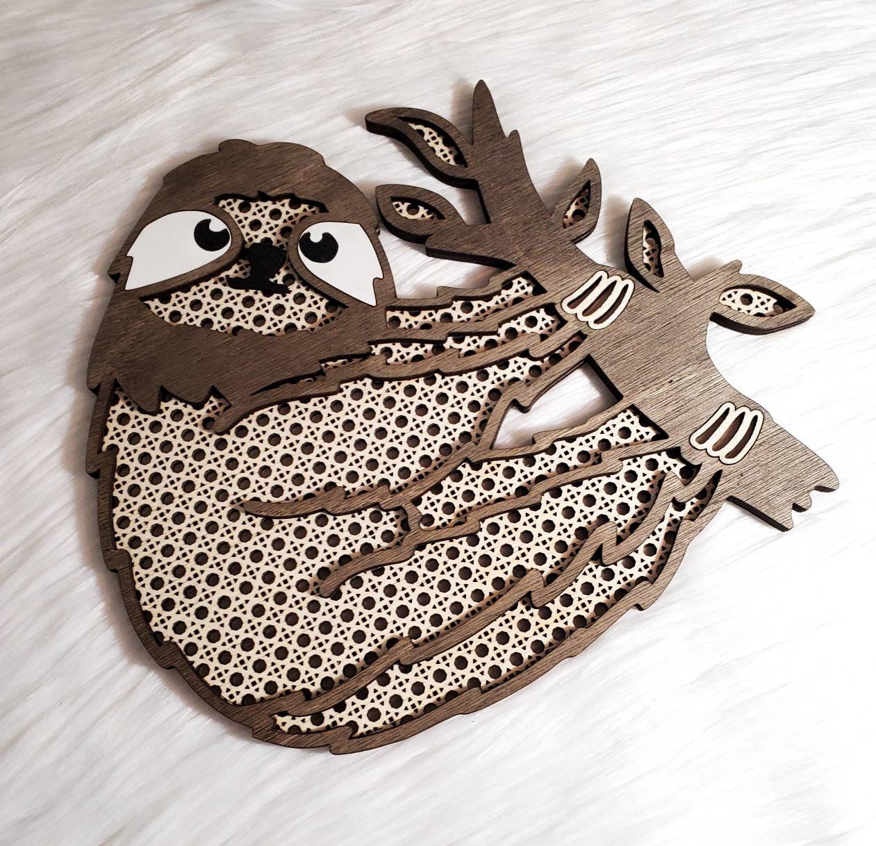 Wicker Boho Sloth Cane Rattan Animals Rattan Nursery Decor - Etsy