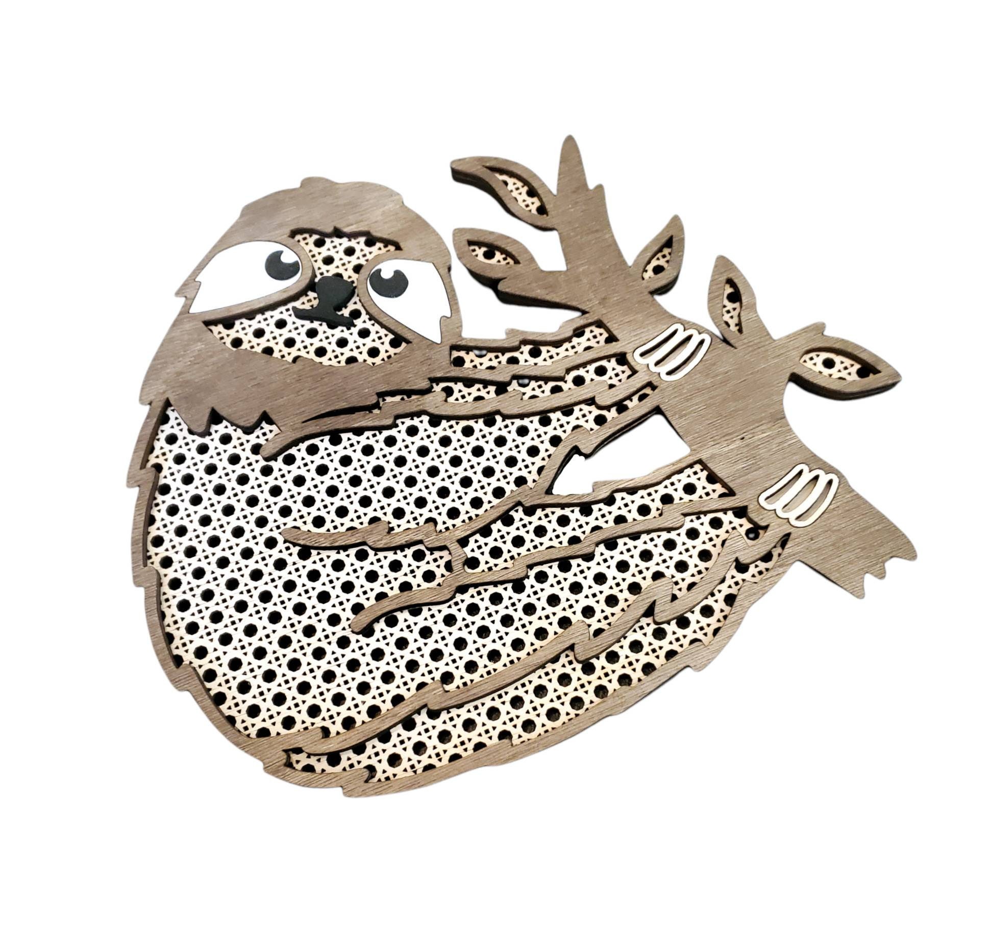 Wicker Boho Sloth Cane Rattan Animals Rattan Nursery Decor - Etsy