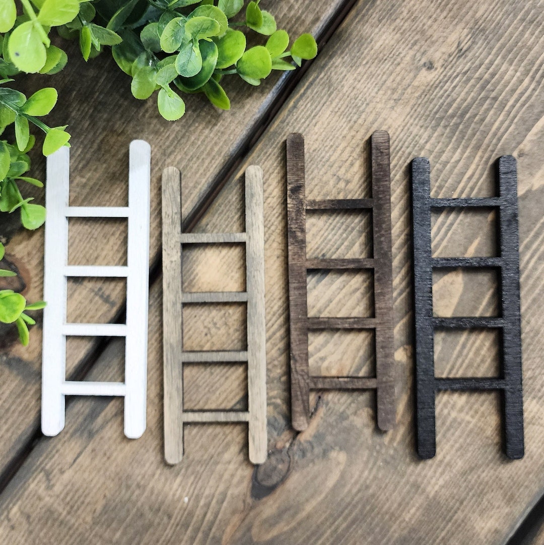 Tier Tray Mini Ladders, Wood Ladder Tray Decor, Tier Tray Accents, Wood ...