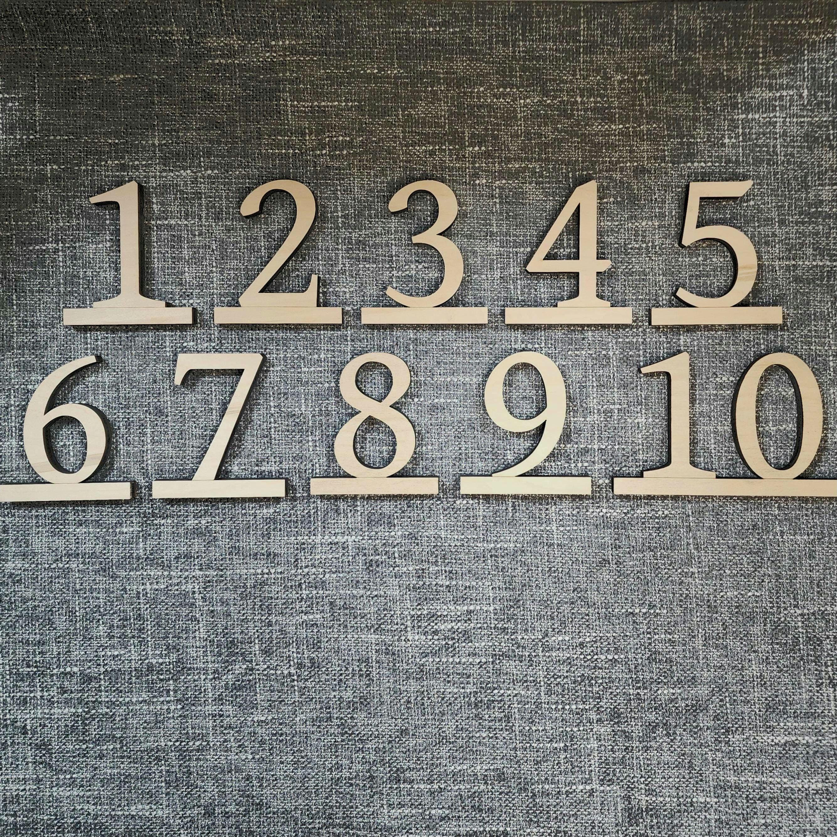 Rustic Wood Table Identification Numbers, Laser Cut, Custom Number Cut ...