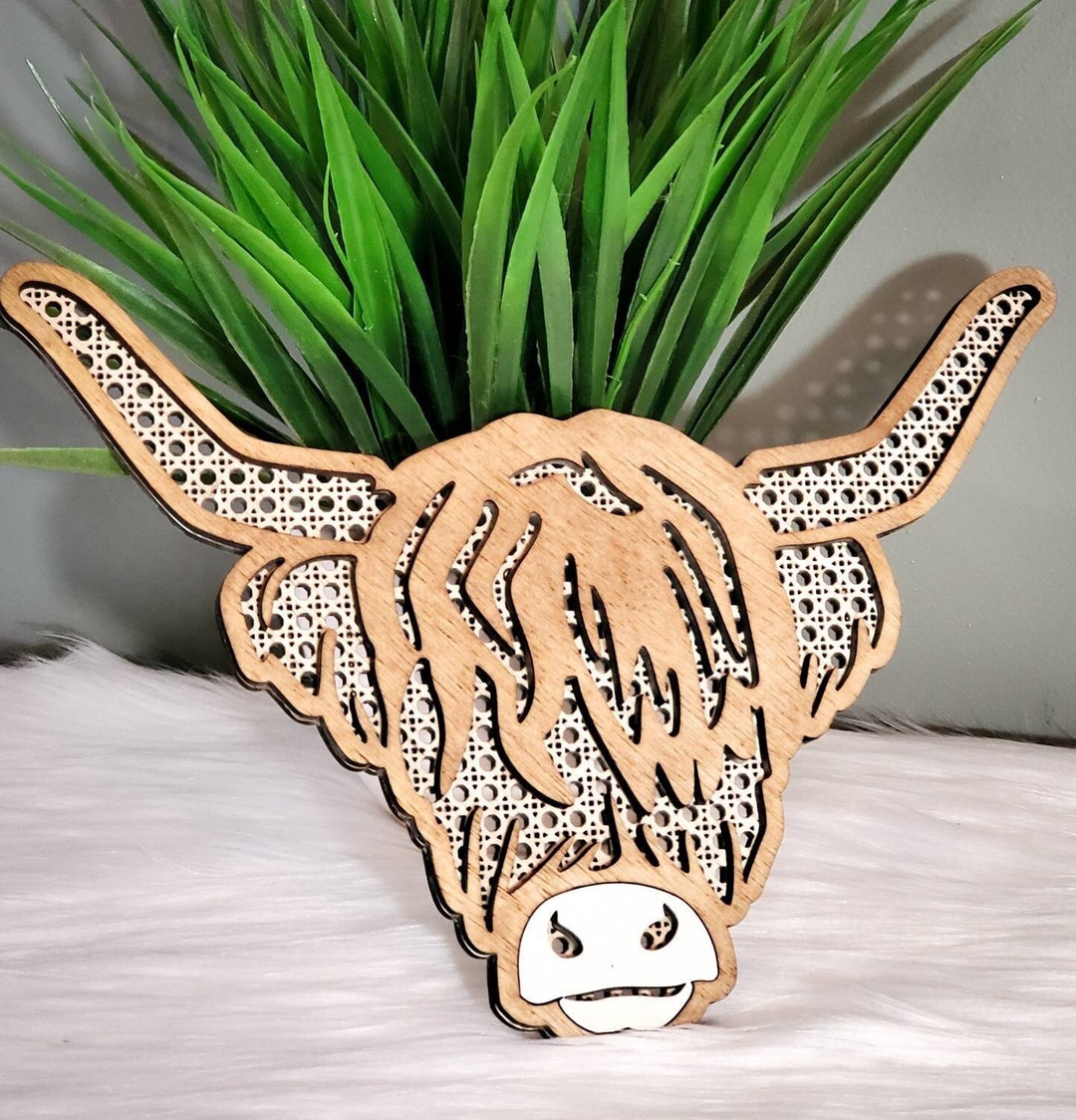 Cane Rattan Highland Cow Wicker Farm Animals Cane Rattan - Etsy