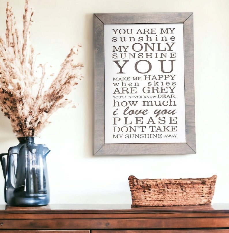 You Are My Sunshine Sign, Engraved Song Lyric Sign, Meaningful Sign ...