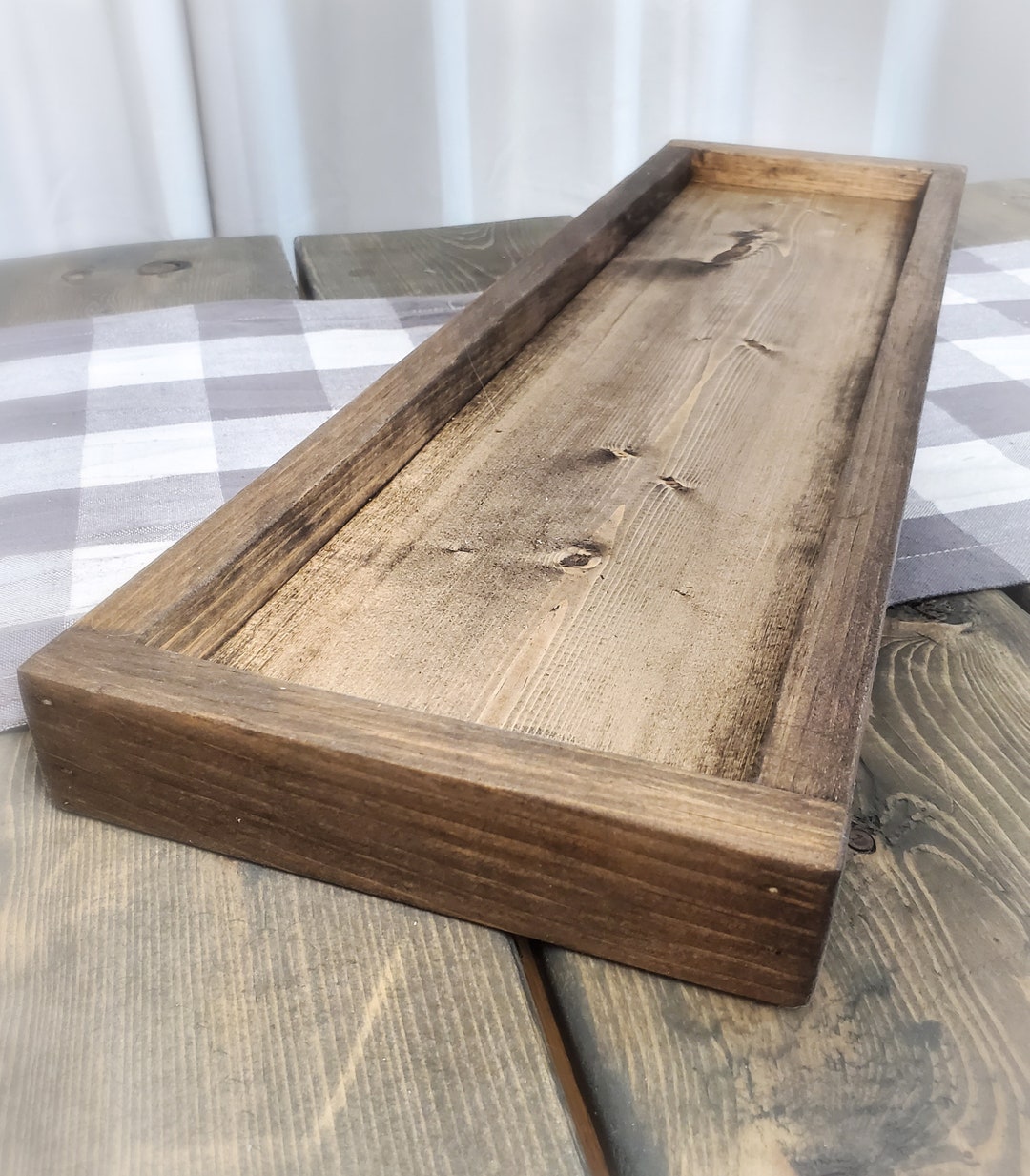 Rustic Wooden Decorative Tray, Rustic Wood Box, Dining Table ...