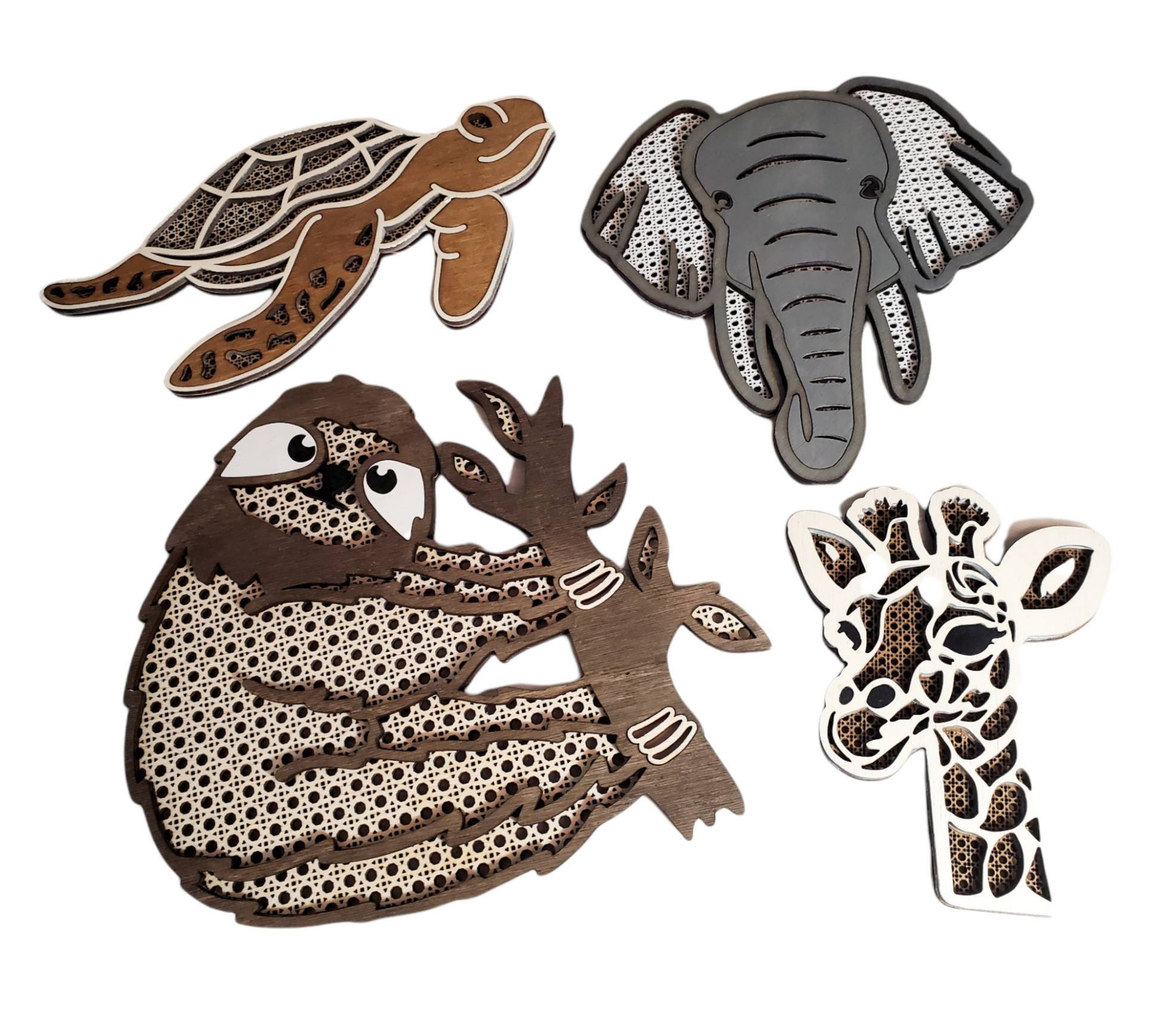 Wicker Boho Sloth Cane Rattan Animals Rattan Nursery Decor - Etsy