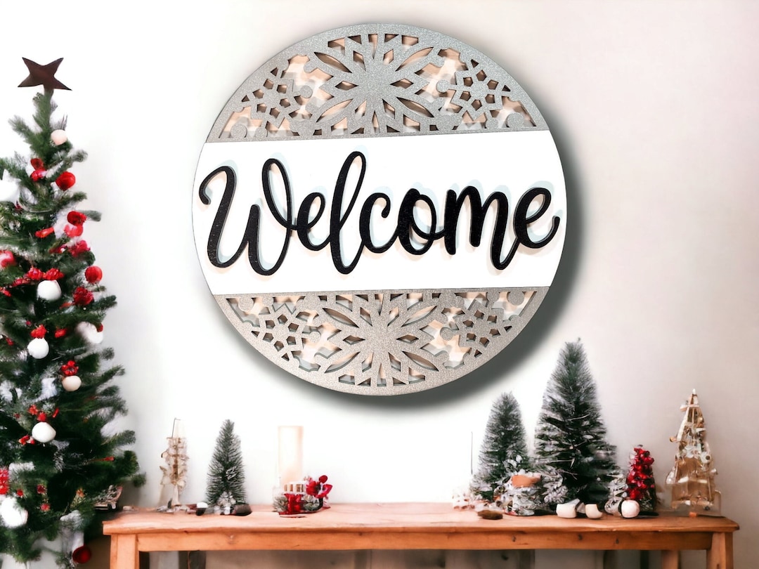 Winter Welcome Snowflake Sign, Welcome Signs, Snowflake Decor, Winter ...