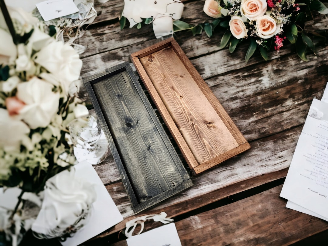 Rustic Wood Tray, Decorative Wooden Trays, Farmhouse Trays, Wedding ...