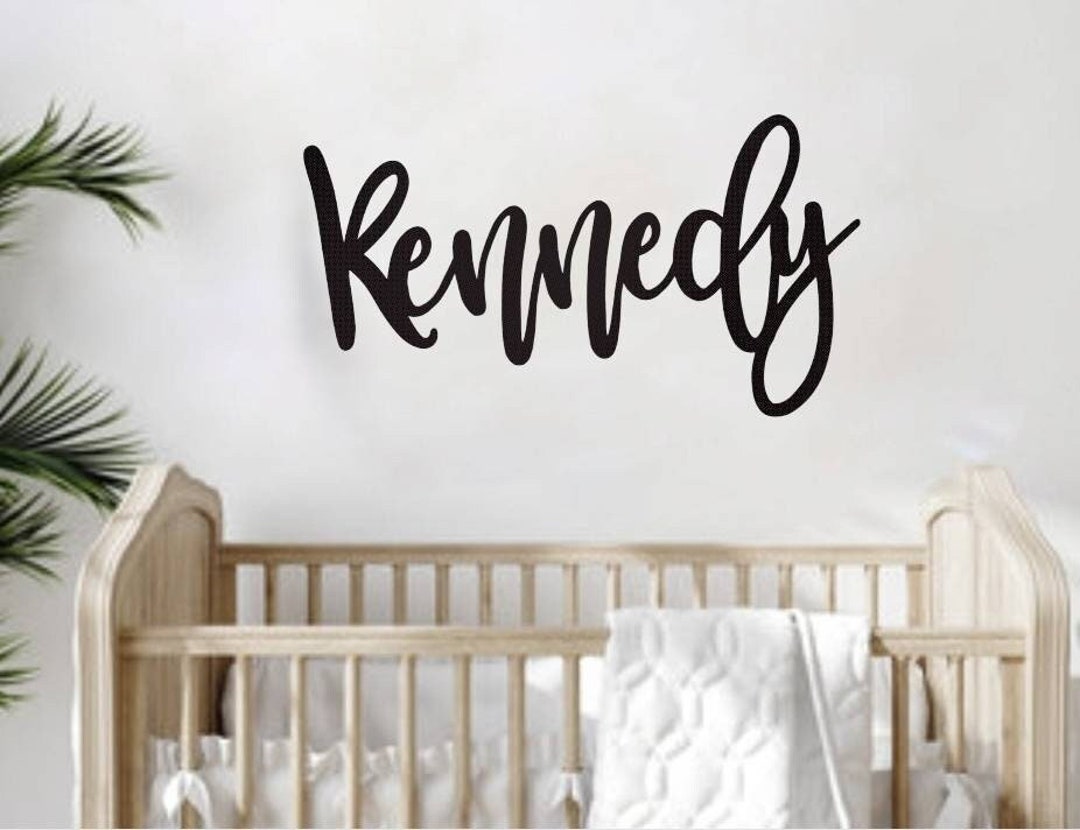 Cursive Baby Name Sign, Nursery Name Sign, Boy Girl Above Crib Sign ...