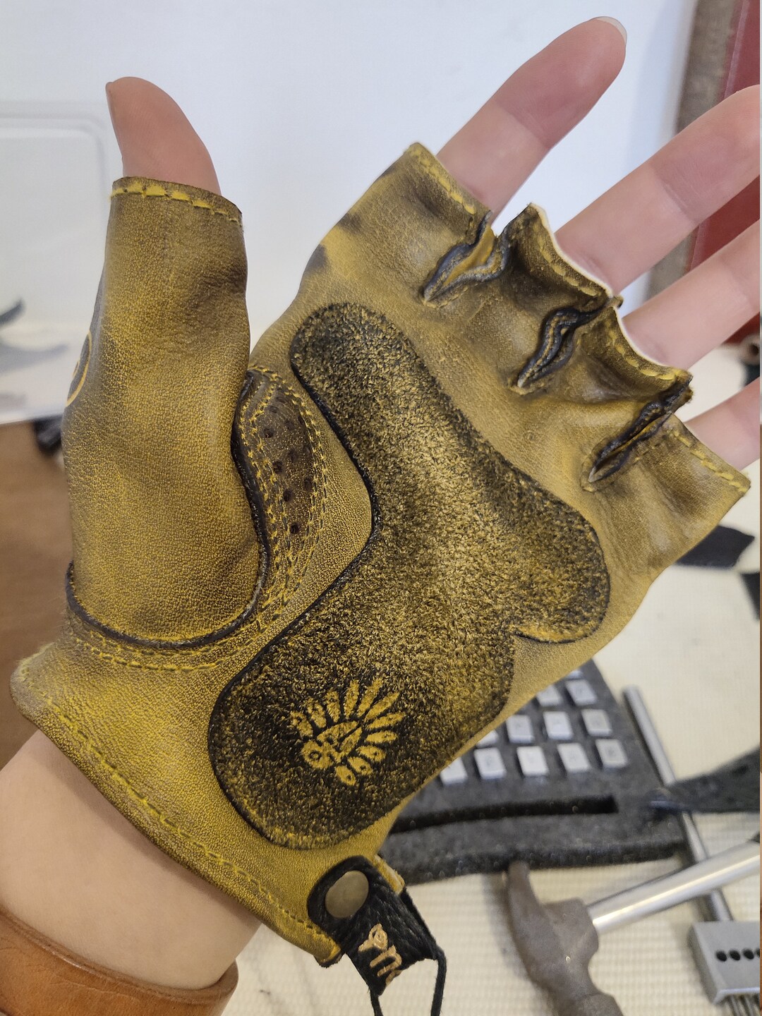 Handmade Heavy Oil Locomotive Gloves Half Finger Gloves - Etsy
