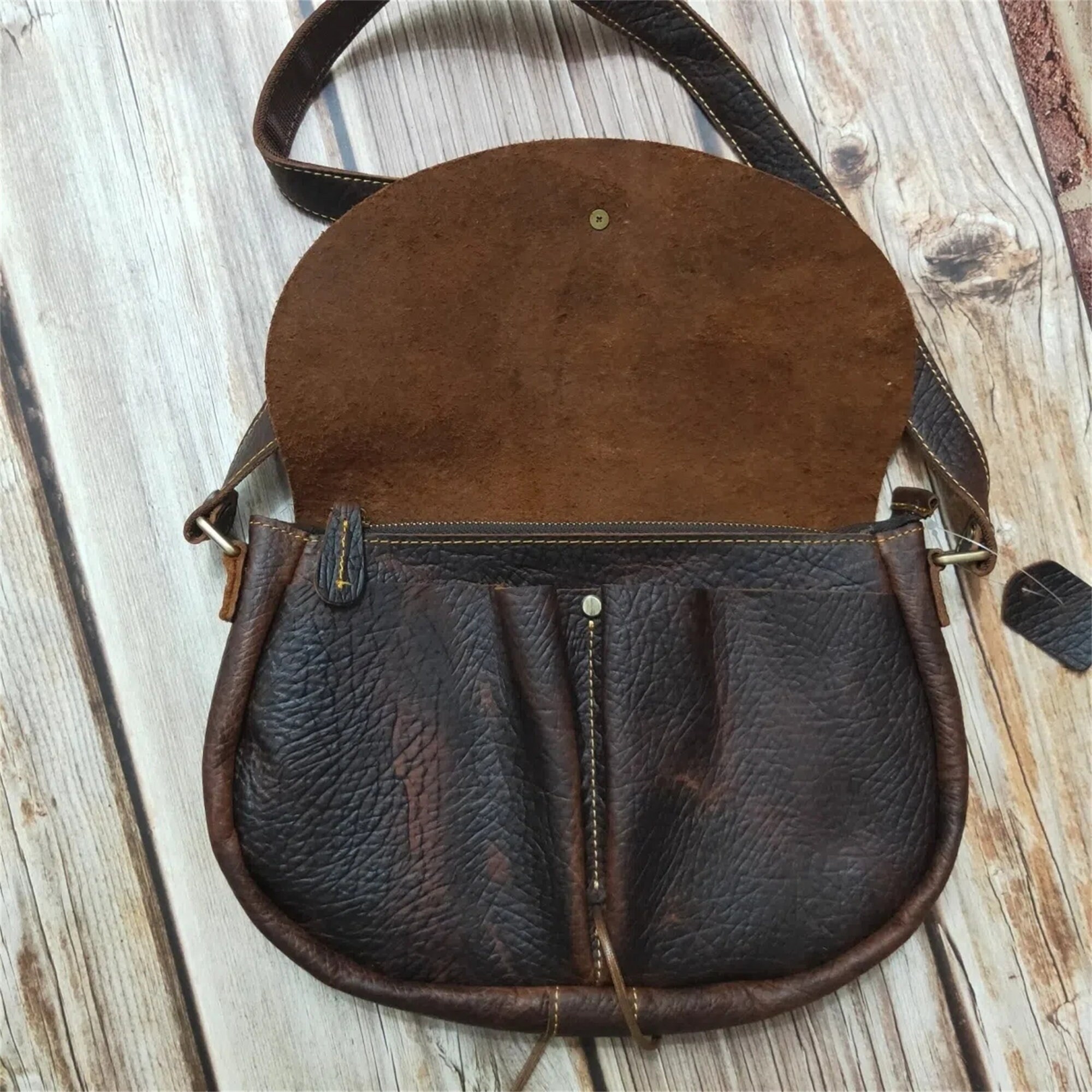 Cowhide Retro Saddle Mailman Motorcycle Bag Cross Body - Etsy