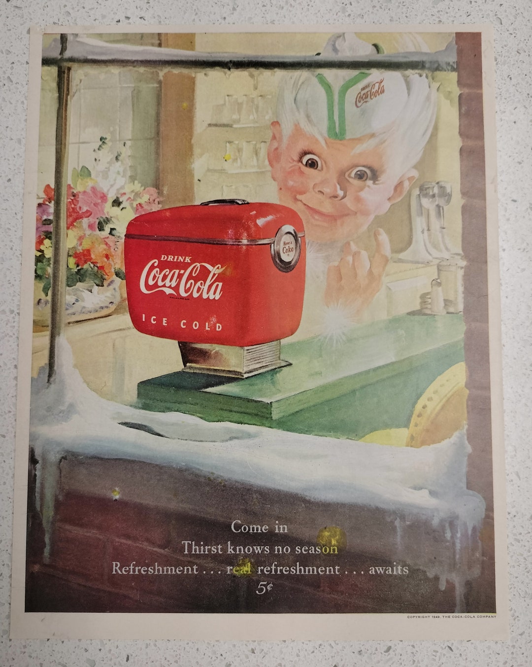 1949 Vintage Coca Cola Magazine Ad Page, Retro Art, Vintage Art ...