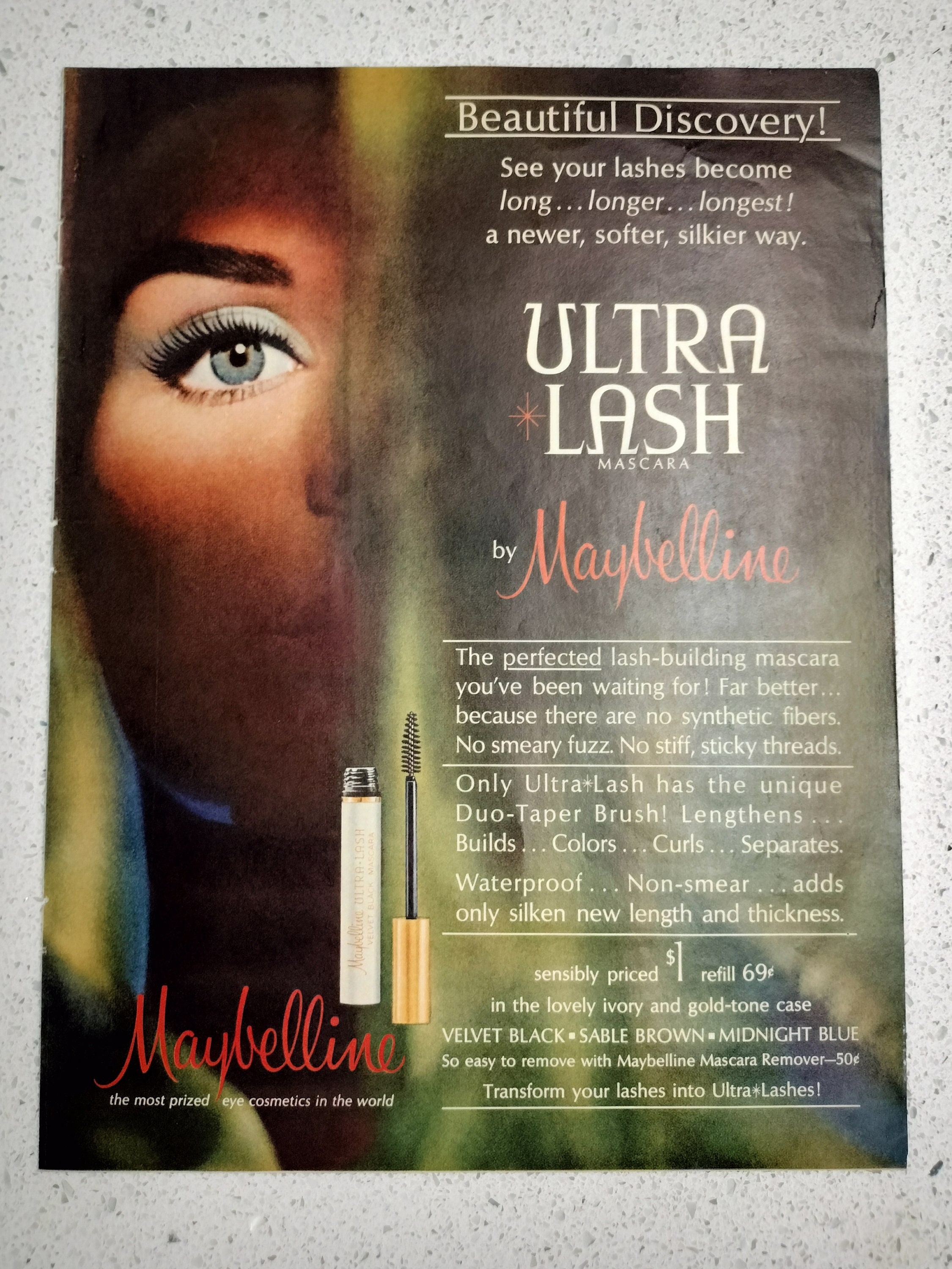 1960s, Vintage Tab Cola Magazine, Vintage Maybelline Ad, Retro, Vintage ...