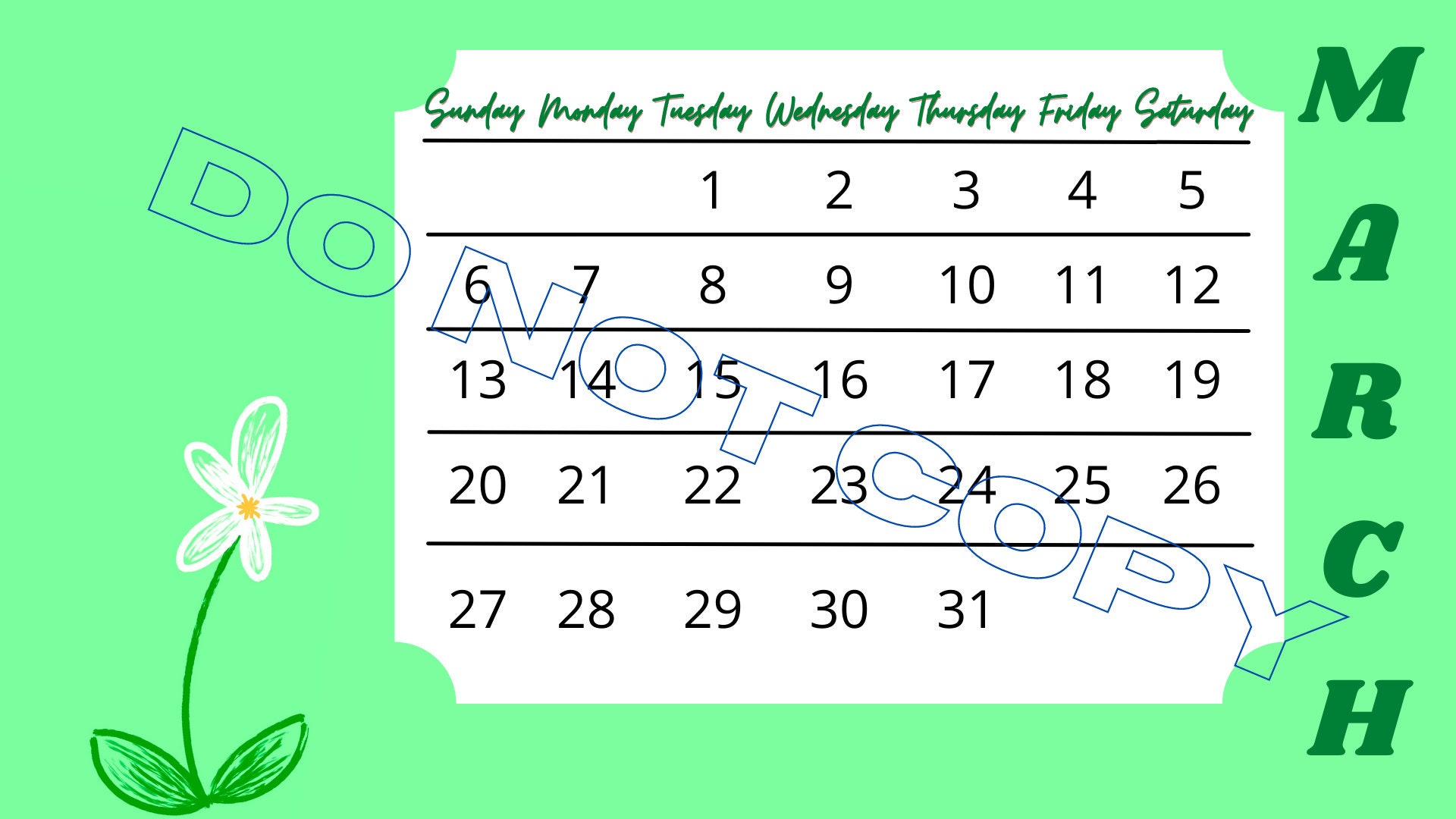 March Laptop Calendar Wallpaper - Etsy