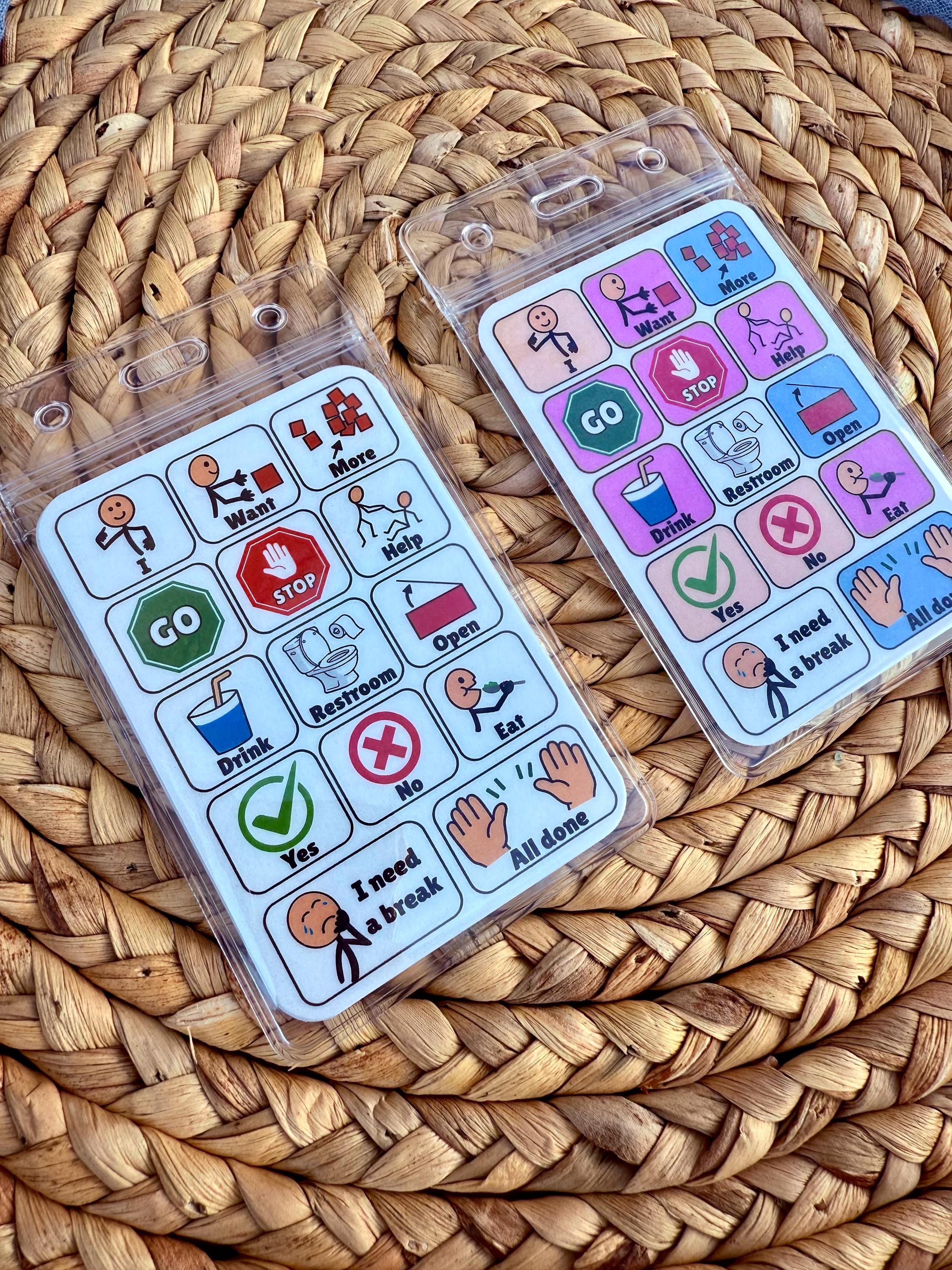 Mini AAC Core Board With Lanyard | Nonverbal Communication Tool - Etsy