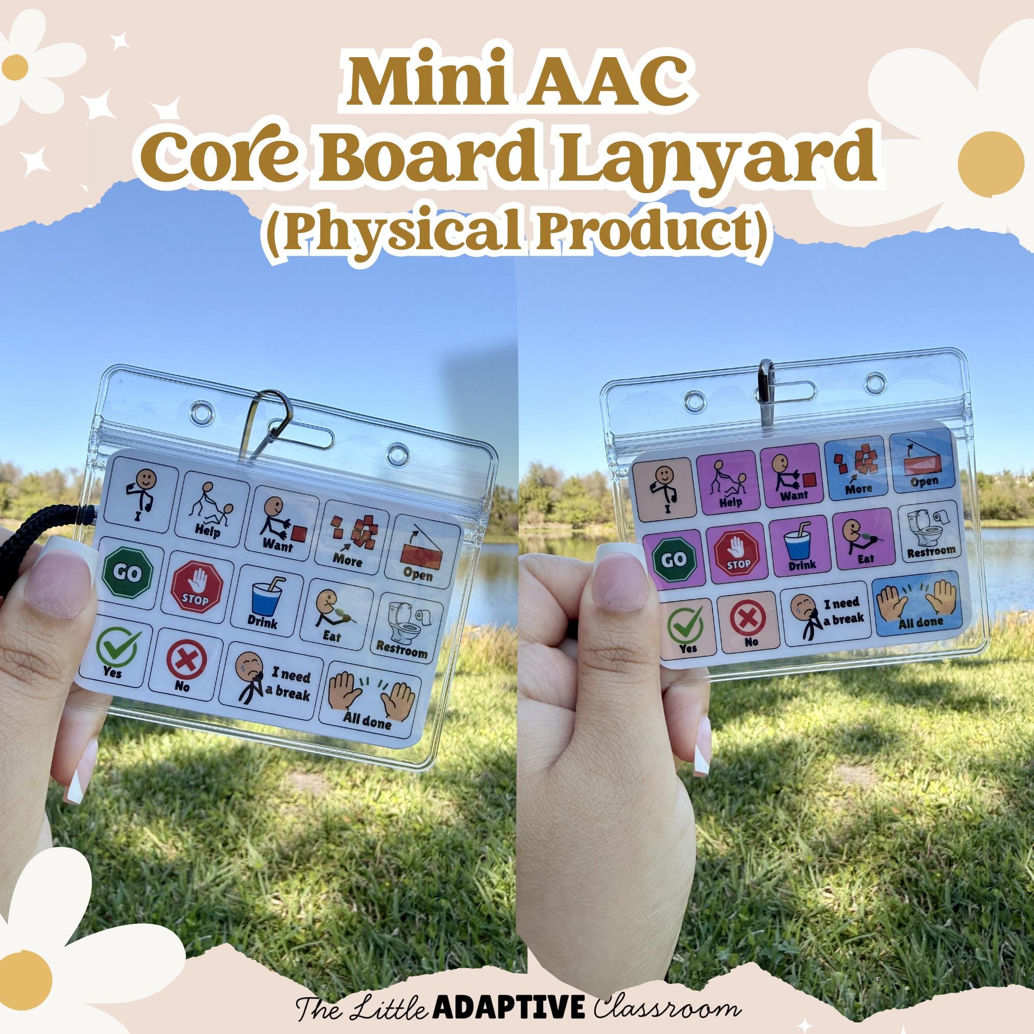 Mini AAC Core Board With Lanyard | Nonverbal Communication Tool SLP ...