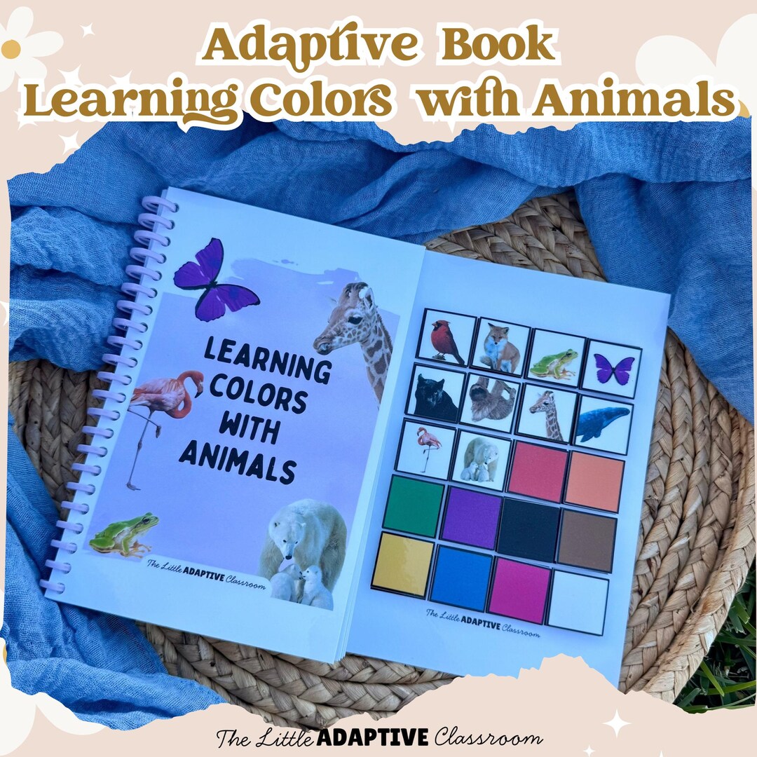 Adaptive Learning Book | Colors and Animals Matching Activity (physical ...