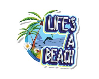 Beach Life Sticker - Etsy