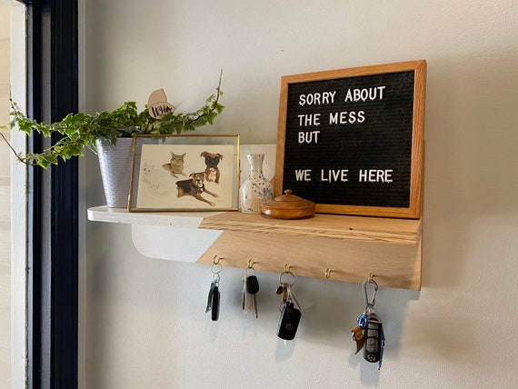 Key Hook With Shelf Entryway Shelf Entryway Decor Key Hook - Etsy