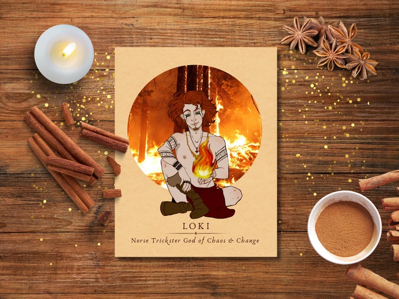 Loki Printable Artwork | Pagan Wall Art | Grimoire Page | DIY Altar ...