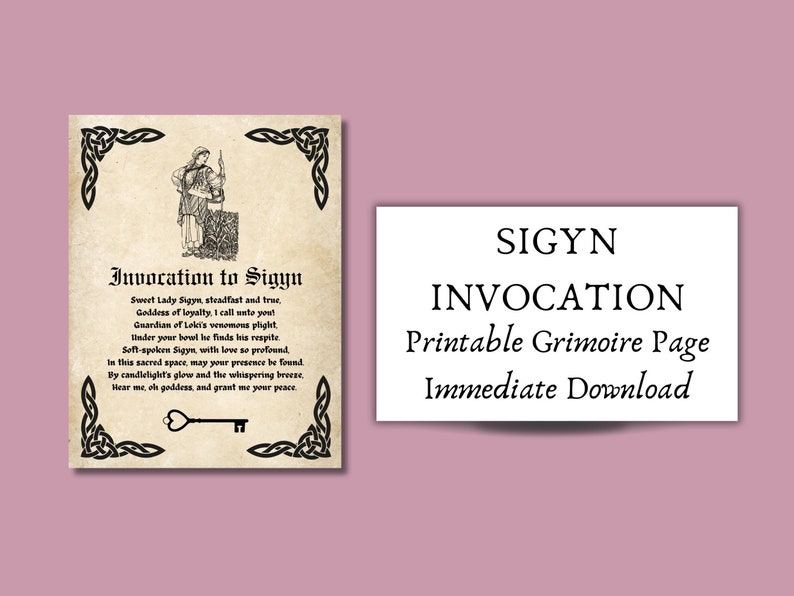 Invocation to Sigyn, Norse Goddess of Loyalty || Printable Grimoire ...