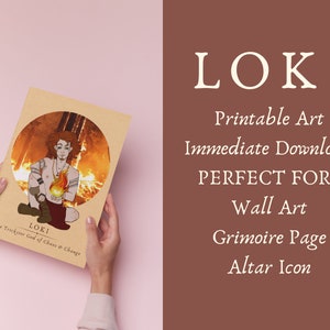 Loki Printable Artwork | Pagan Wall Art | Grimoire Page | DIY Altar ...
