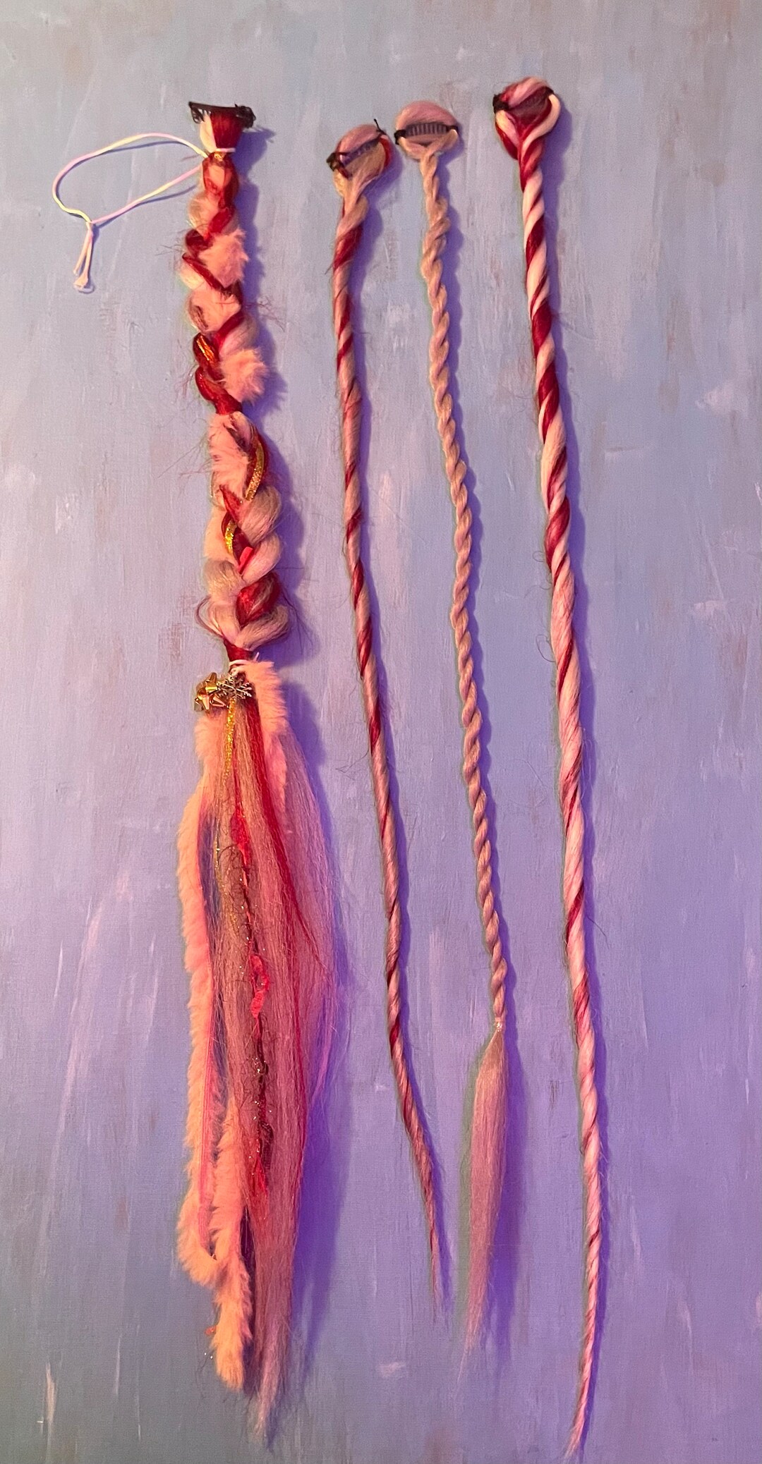 Mini Christmas Clip in Dread Set With Fancy Braid - Etsy