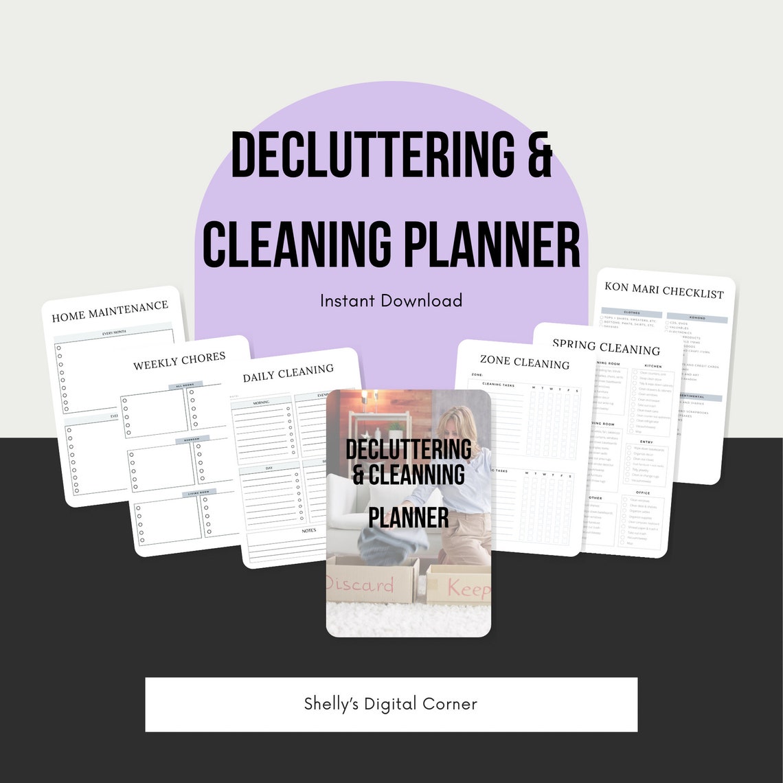 Simplified Decluttering Planner, Cleaning Checklist, Cleaning Planner ...