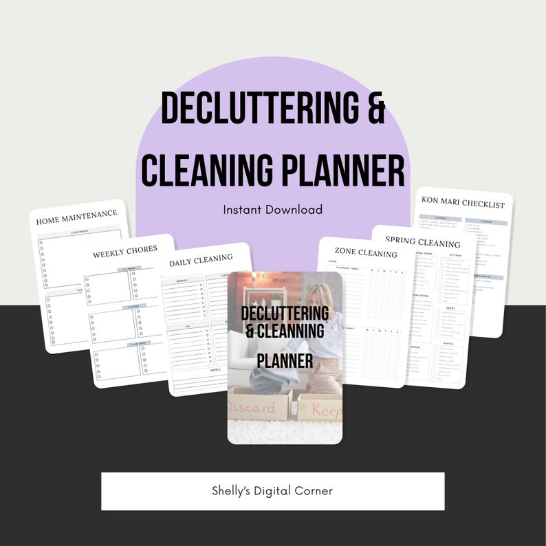 Simplified Decluttering Planner, Cleaning Checklist, Cleaning Planner ...