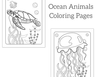 50 Sea Creature Coloring Pages Adult and Kids Coloring Book - Etsy