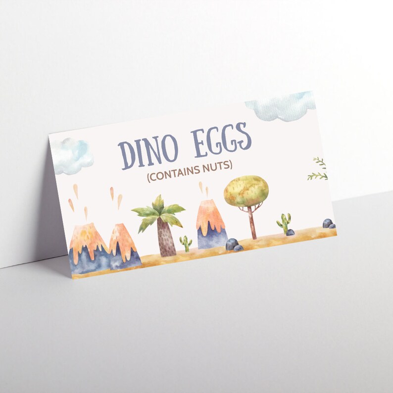 Editable Dinosaur Themed Themed Food Labels Birthday Food | Etsy
