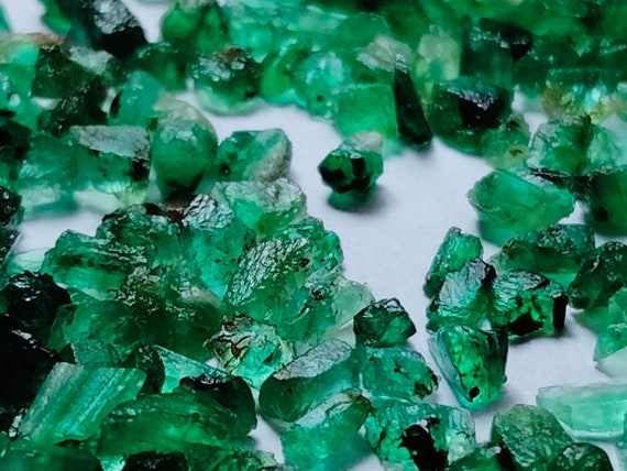 100 Pcs Raw Emerald Rough Emerald 2mm 4mm Approx Rough | Etsy