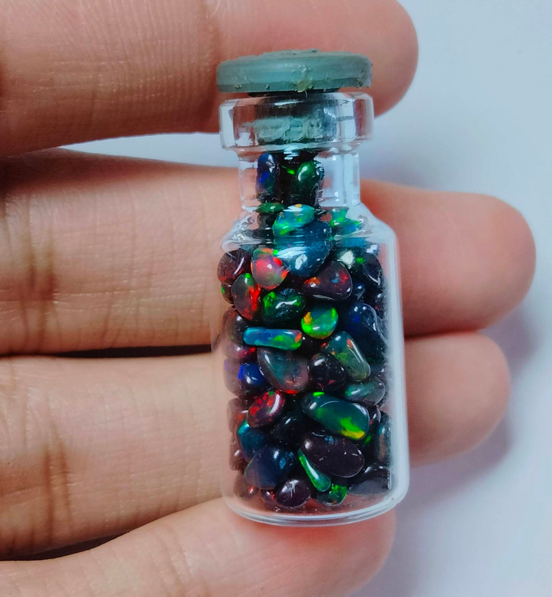 Ethiopian Opal Bottle , Natural Opal Genuine , Black Opal Nuggets ...