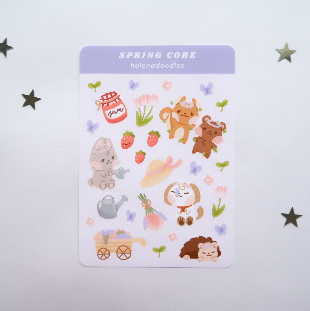 Spring Core Sticker Sheet Journal Planner Deco Helenadoodles - Etsy