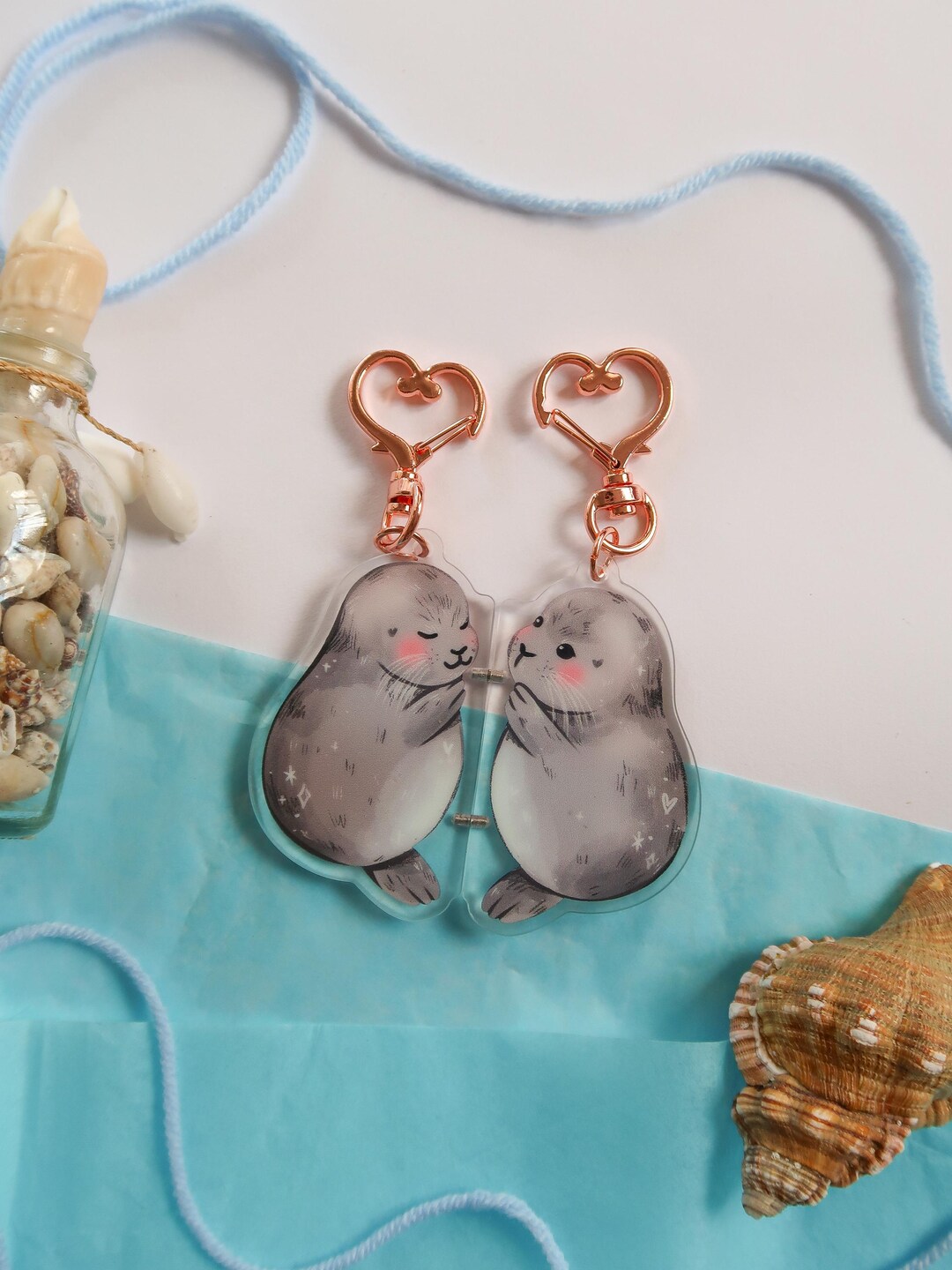 Seal Love Magnet Keychains | Sea - Mini - Cute Animal - Stationery ...