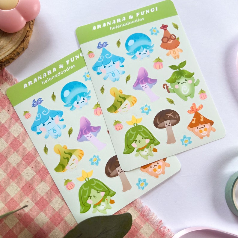 Aranara & Fungi Sticker Sheet Genshin Impact Journal Planner Deco ...