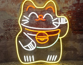 Neon Sign Maneki Neko - Etsy