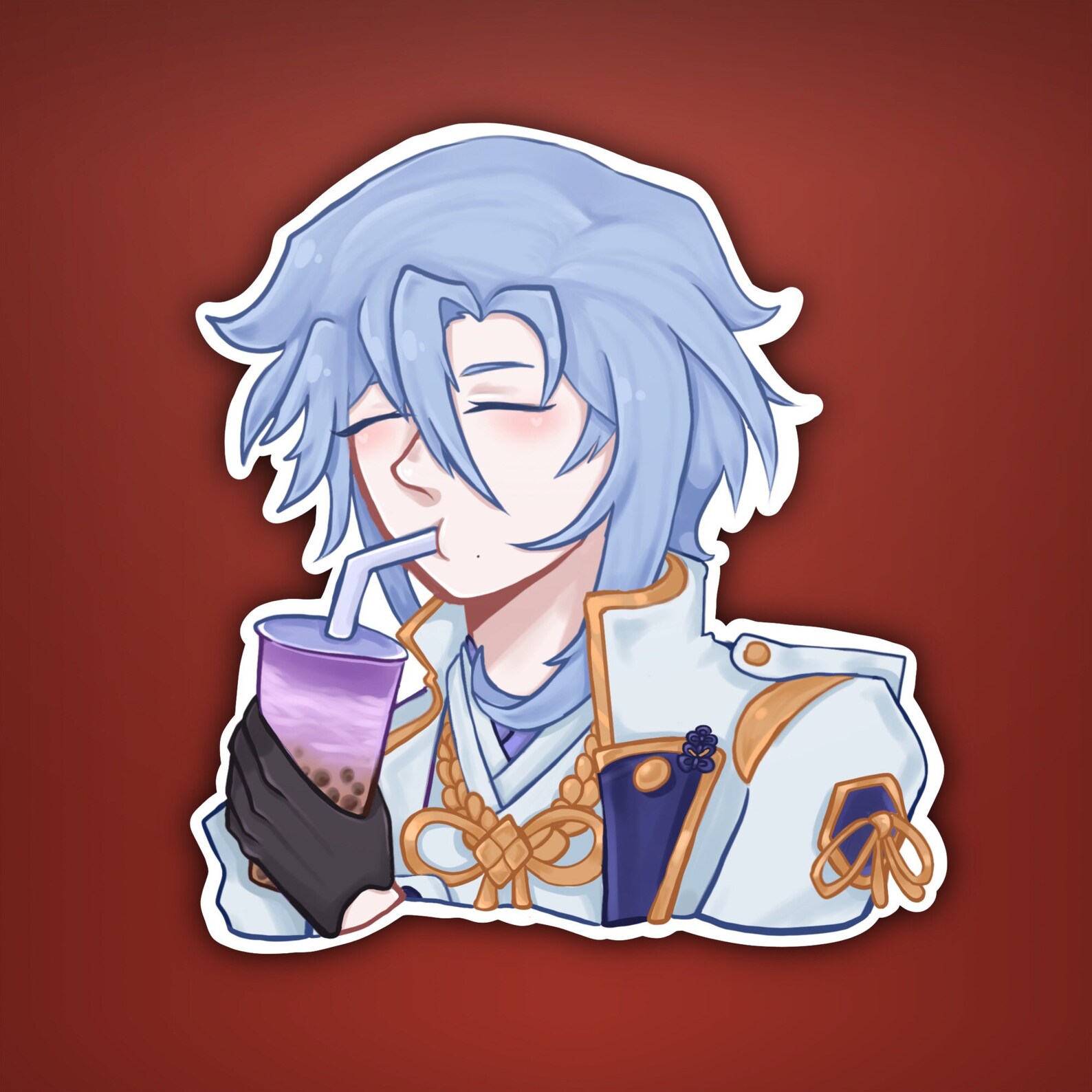 Genshin Sticker Kamisato Ayato Original Artwork Vinyl - Etsy