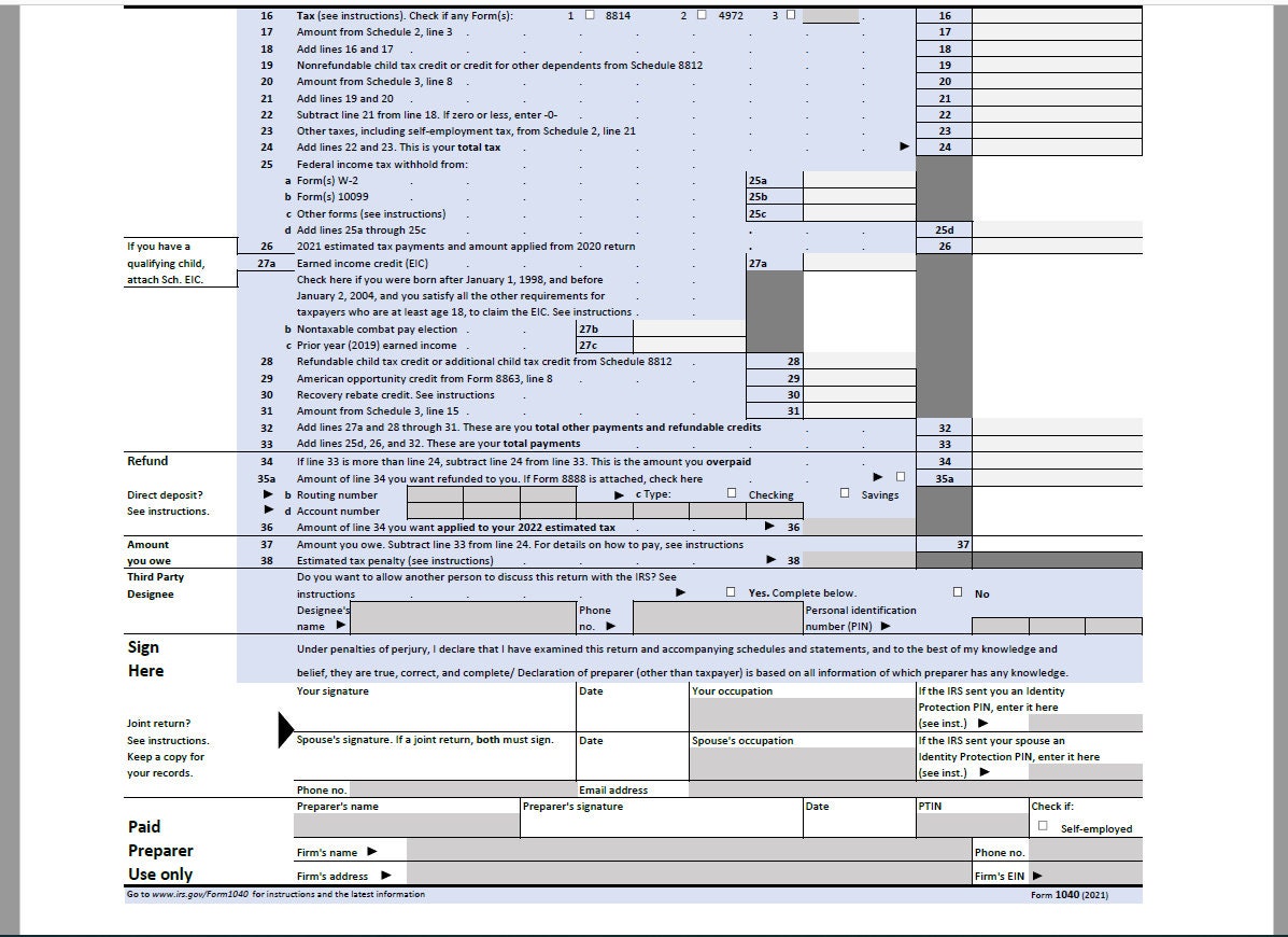 2021 Tax Form 1040 in Excel + PDF - Etsy