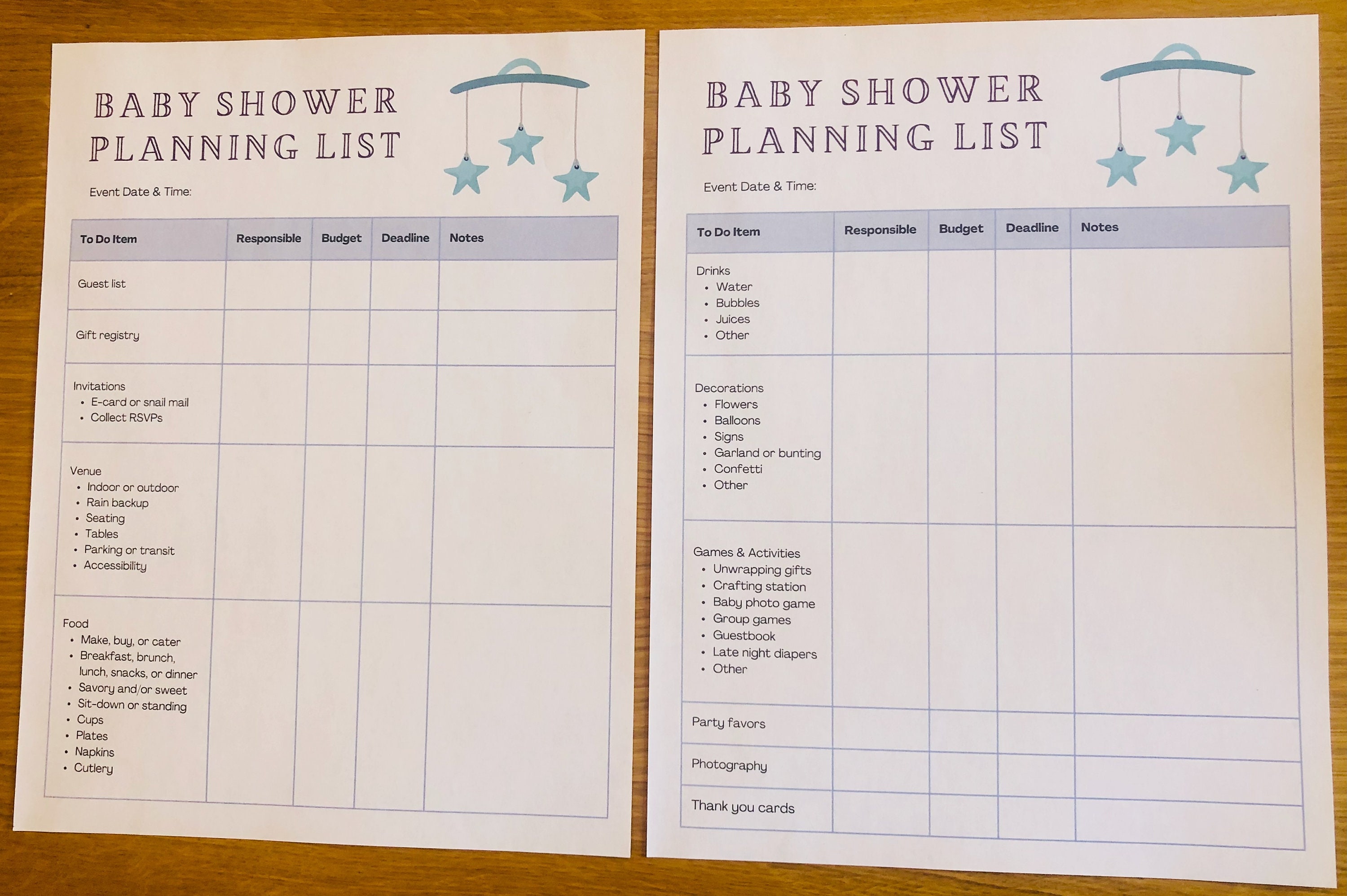 Baby Shower Planner Template Download Free Baby Shower Planning