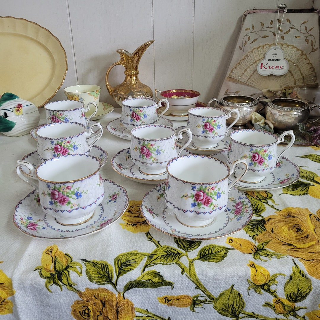 Royal Albert Petit Point Pattern Bone China Tea Cup and Saucer - Etsy